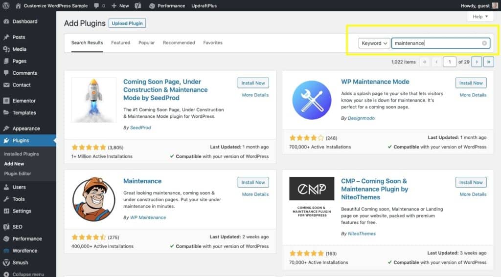 3 Ways to Put WordPress Site Into Maintenance Mode | websitesetup.org