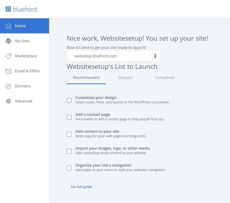 How to Install WordPress on Bluehost (2021 Guide) | WebsiteSetup